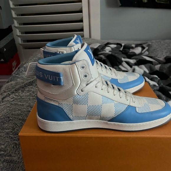 Louis Vuitton | Shoes | Louis Vuitton Ravioli Hightop Blue Sneakers ...